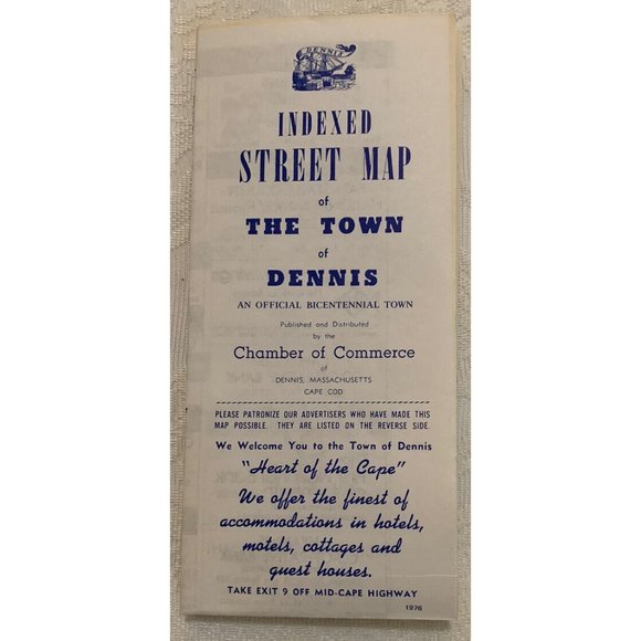 Other | Vintage 1976 Indexed Street Map Of The Town Of Dennis ...